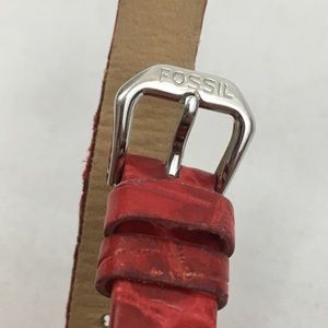 Fossil | Accessories | Vintage Fossil Red Leather Strap Watch | Poshmark